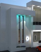 Contemporary roofless 4-bedroom duplex house plan