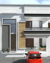 4-bedroom duplex house plan with hidden roof